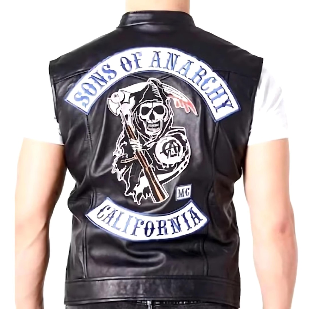 Sons of Anarchy Vest – Black Biker Vest With Patches | SOA Riding Vest ...
