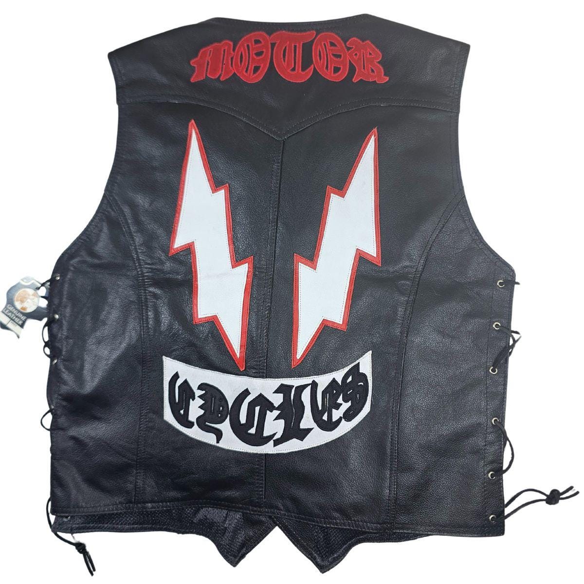 Multi-patches Vest for Men | Black Leather Biker Vest for Men ...