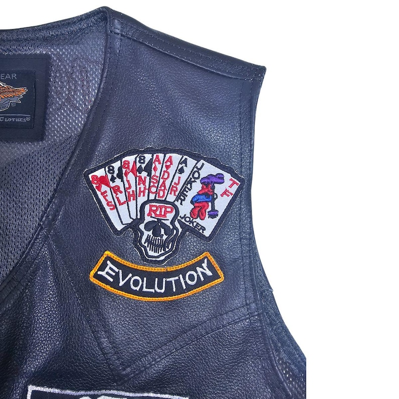 Multi-patches Vest for Men | Black Leather Biker Vest for Men ...
