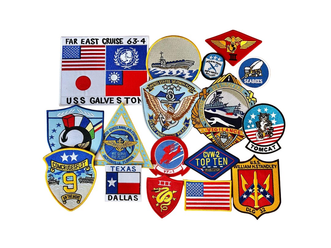 Top Gun Maverick Leather Jacket Embroidered Patches Full Set Iron on ...