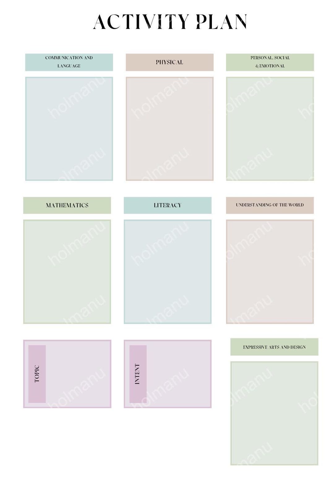 EYFS Activity Plan - Early Years Planning - Printable - Etsy UK