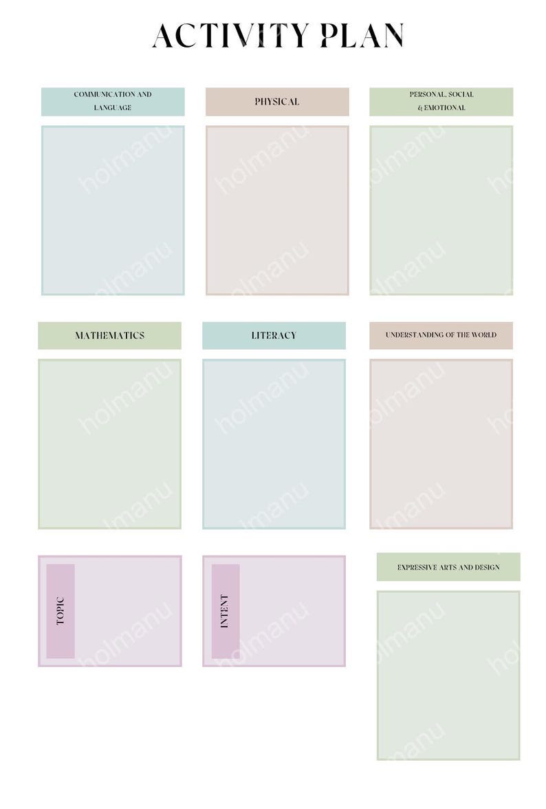 EYFS Activity Plan - Early Years Planning - Printable - Etsy UK