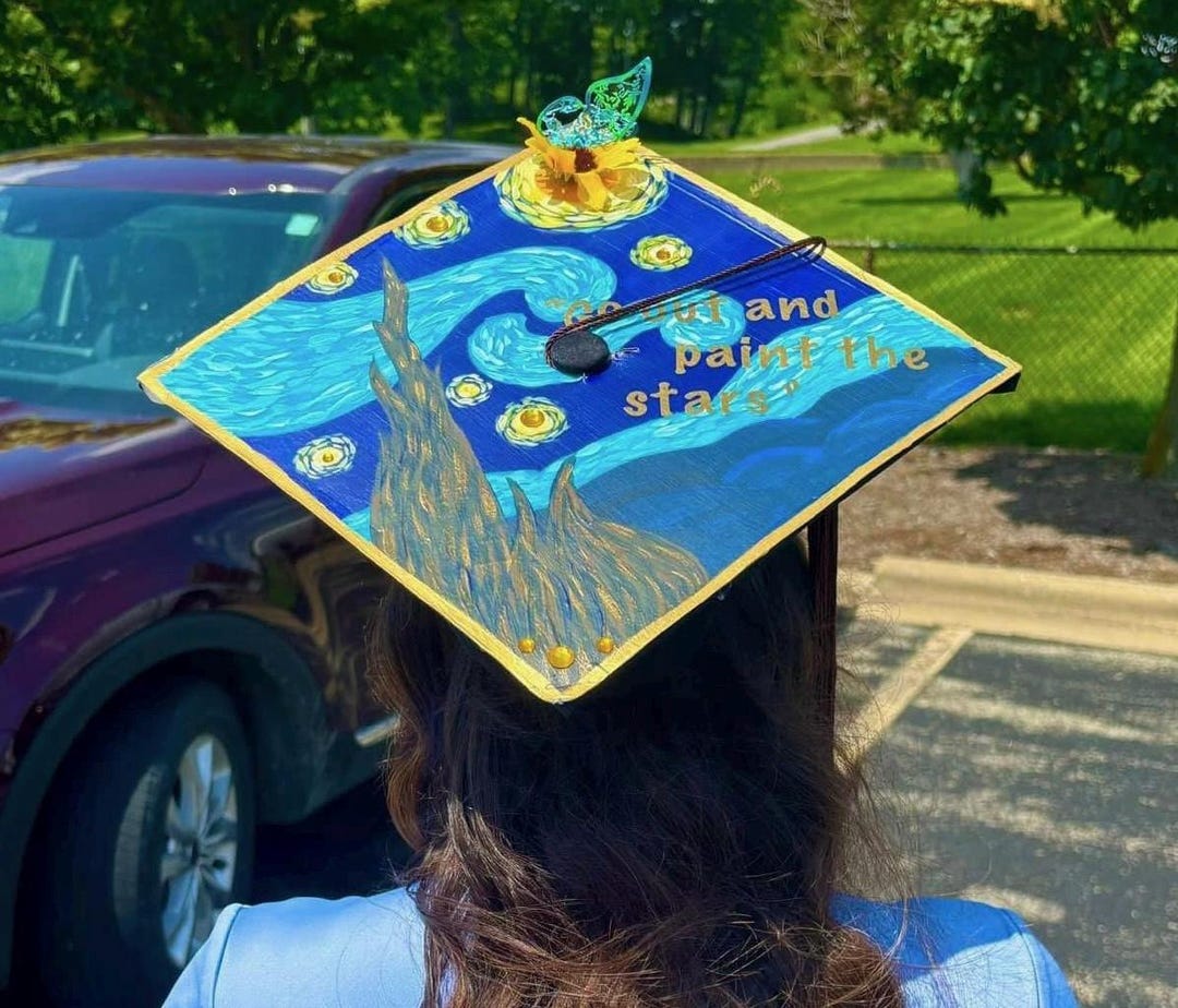 Custom Hand Painted Graduation Caps - Etsy