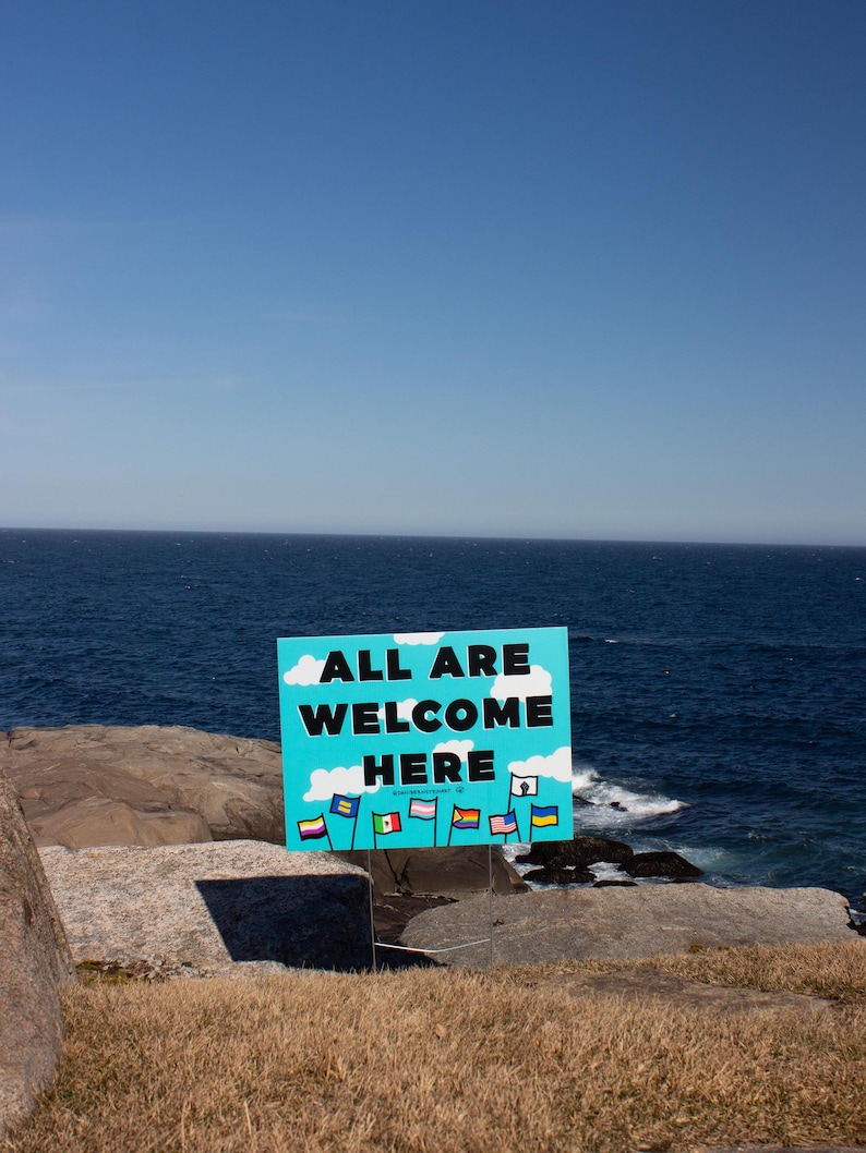 All Are Welcome Here Yard Sign - Etsy