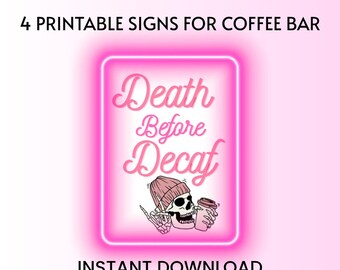 Fun Coffee Printable Signs for Kitchen Coffee Barista Coffeelover Pdf ...