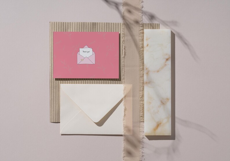 Greeting Cards Set, Cute Thank You Note Stationery Pack - Wedding ...