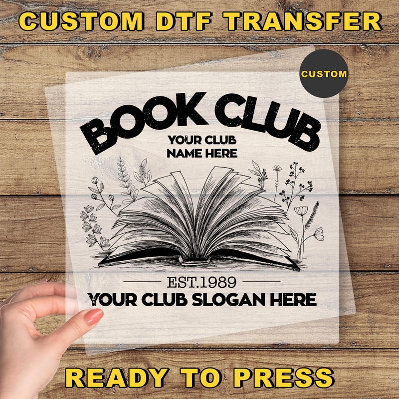 Custom Book Club Transfer - Etsy