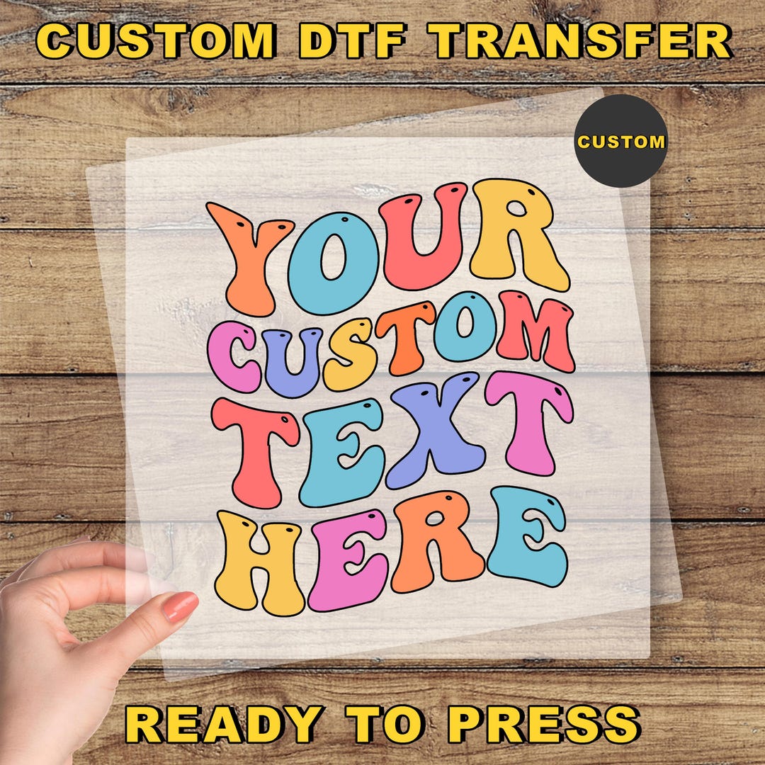 Custom Wavy Text DTF Transfer, Custom Groovy Text Ready to Press ...
