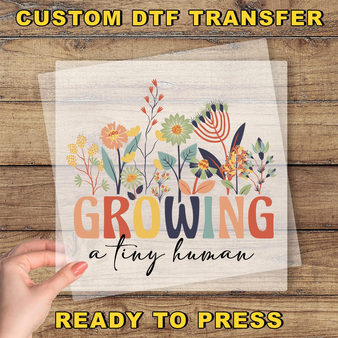 Growing A Tiny Human Dtf Transfer, Pregnancy Announcement Dtf Print ...