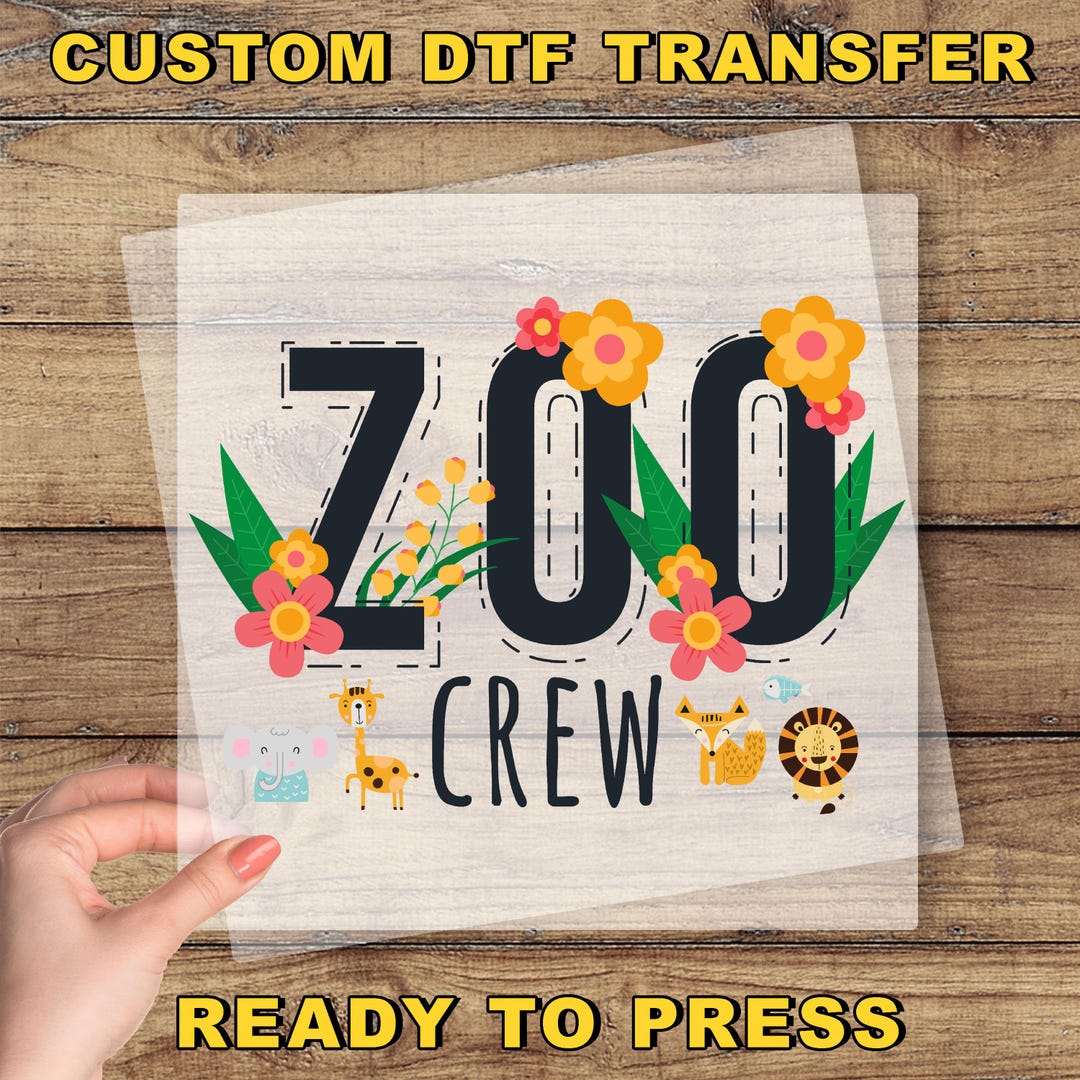 Zoo Crew DTF Transfer, Family Zoo Trip Ready to Press, Animal Lover ...