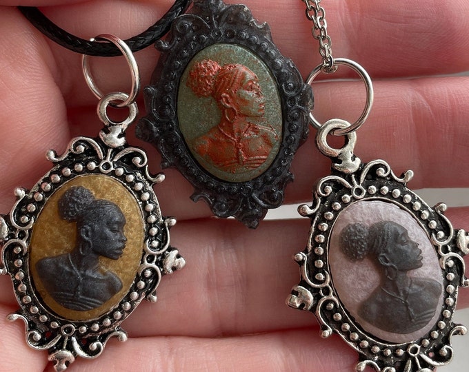 African American Woman Cameo, Black Female Cameo, Unique Cameo, Unusual ...