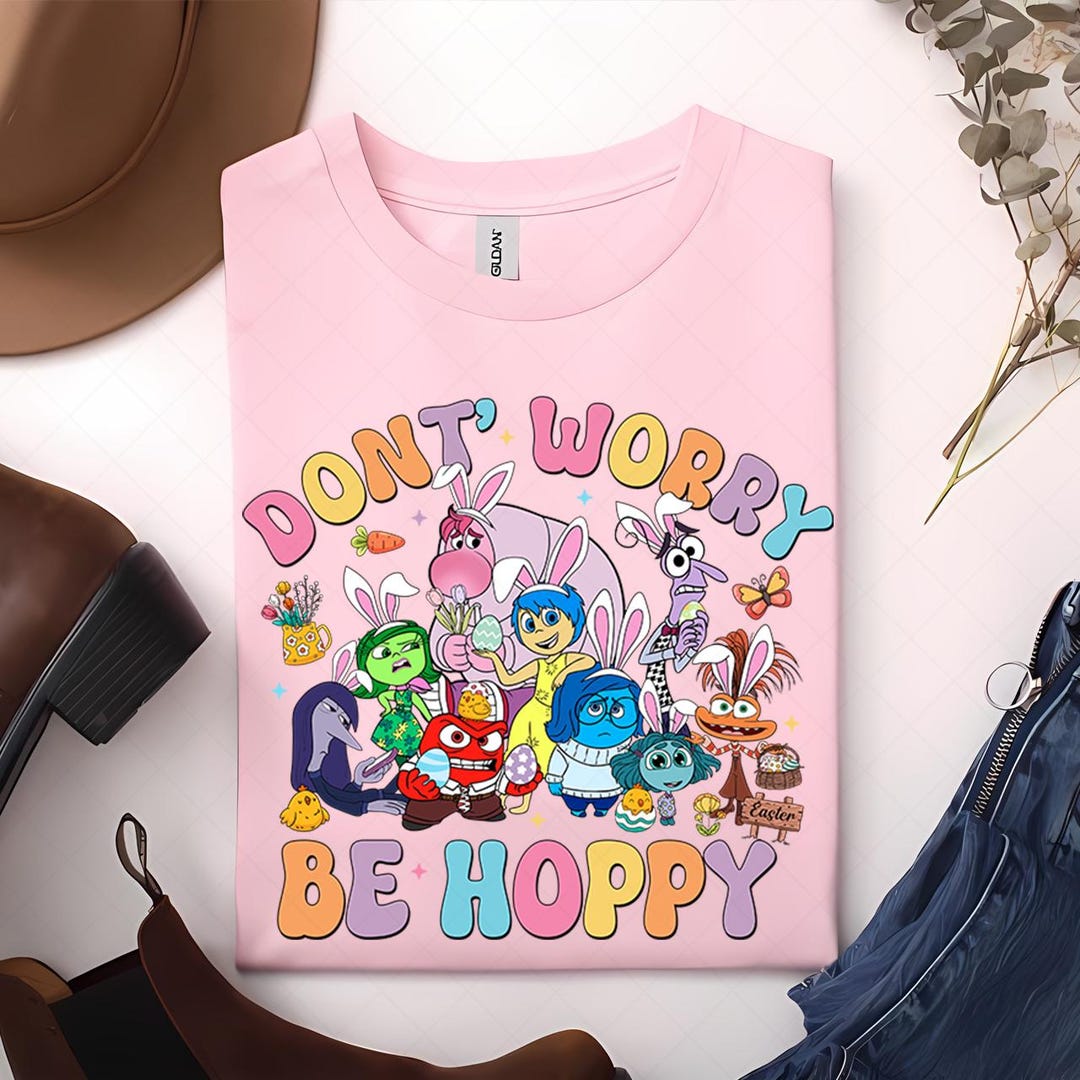 Don't Worry Be Hoppy Inside Out Easter Day PNG, Emotions Easter Cartoon ...