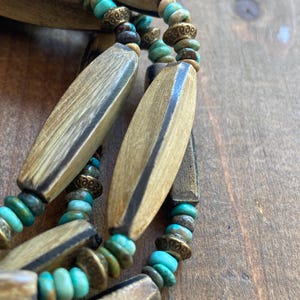 Color Anthology Royston, Vintage Horn Beads With Royston Turquoise - Etsy