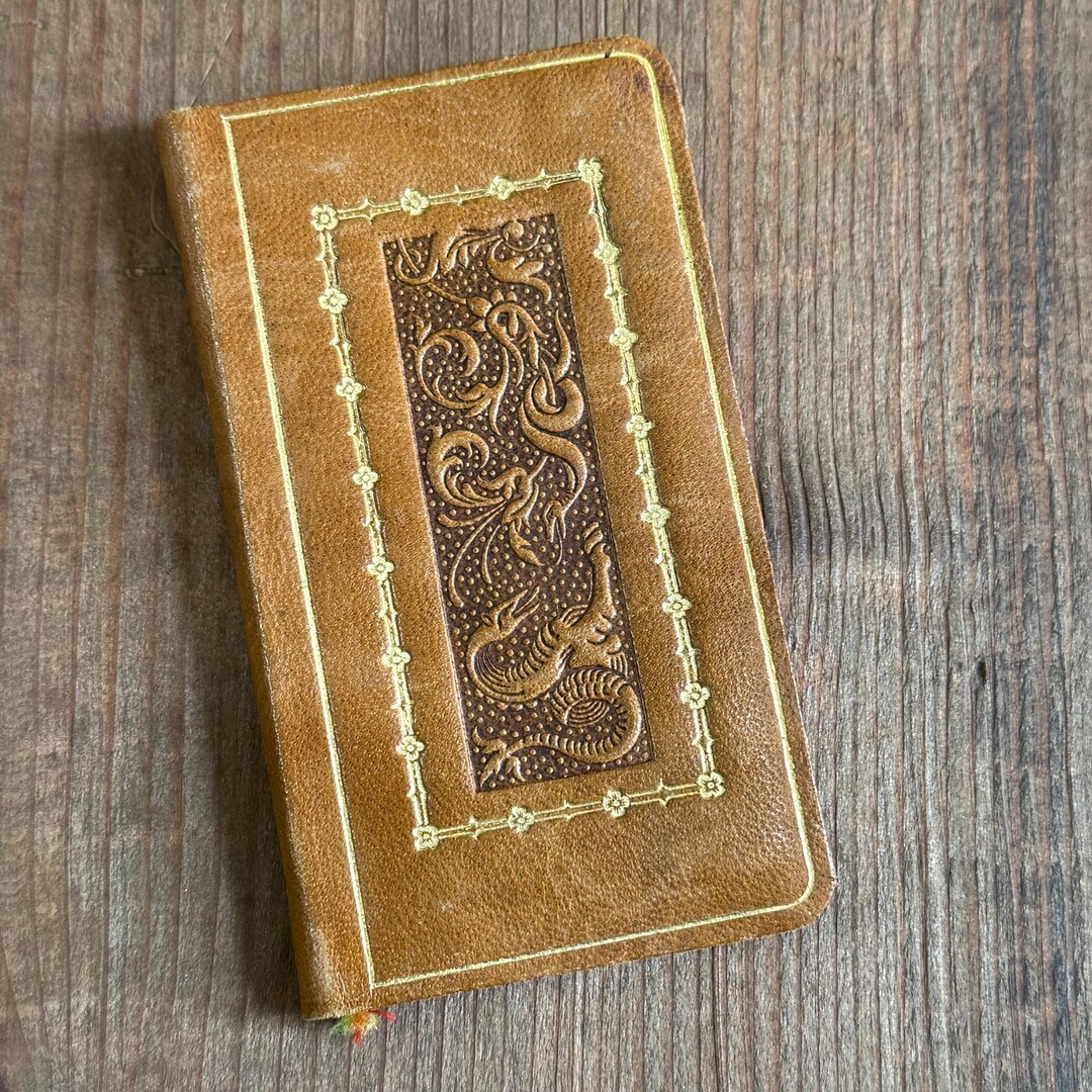 Antique French Tooled Leather Missal With Gold Ornamentation and Floral ...