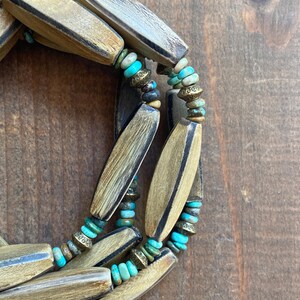 Color Anthology Royston, Vintage Horn Beads With Royston Turquoise - Etsy