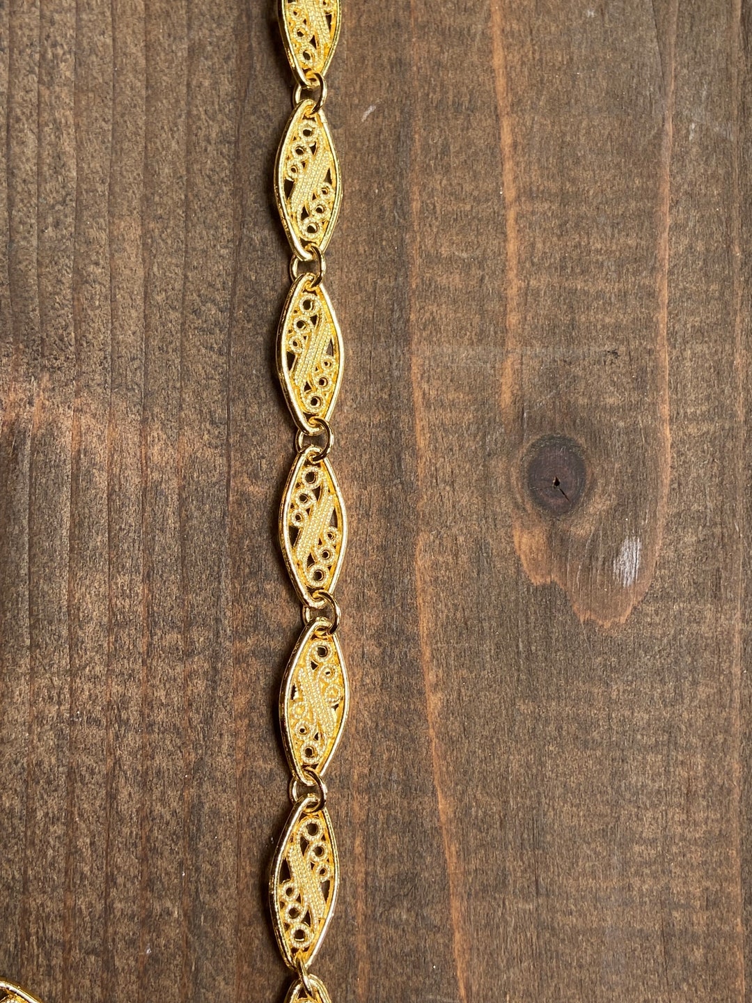 Vintage Cast Filigree Chain in 18k Gold Finish by the Foot - Etsy