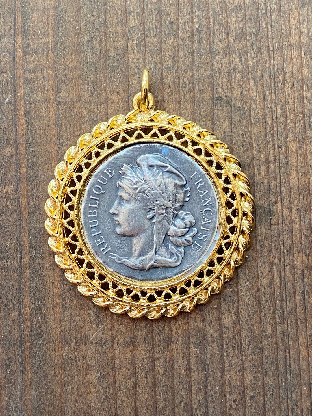 Vintage Cast Filigree Bezel With French Medal, Gold and Silver - Etsy