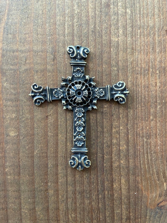 Acanthus Cross Aged Brass Finish | Etsy