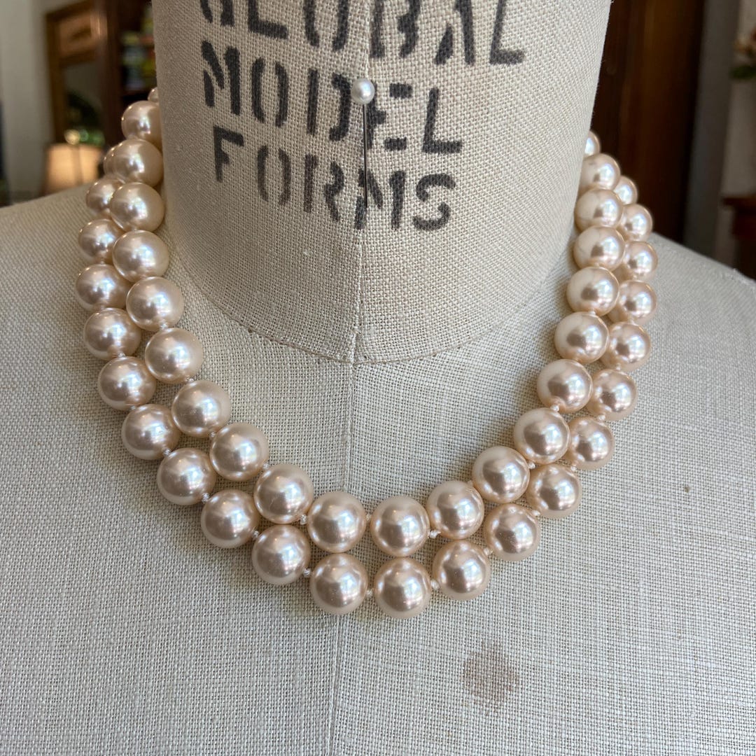 Vintage Two Strand Japanese Pearl Choker Hand Knotted - Etsy