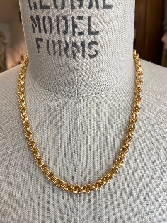 Vintage French Rope Chain with Patterned Double Links | Etsy