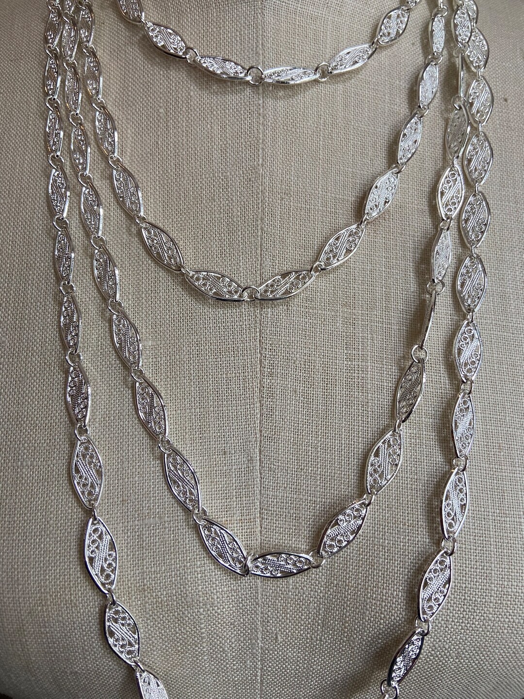 Vintage Cast Filigree Chain in Heavy Silver Finish by the Foot - Etsy