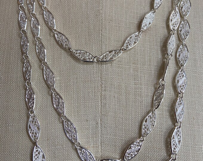 Vintage Cast Filigree Chain in Heavy Silver Finish by the Foot - Etsy