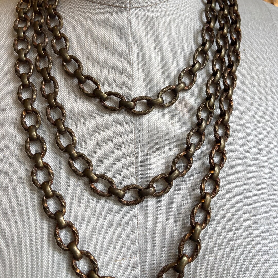 Amazing Vintage Chain With Heavy Patterned and Twisted Link by the Foot ...