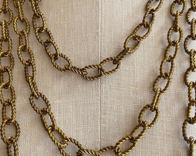 Vintage Solid Brass Oval Rope Chain Large Cable, by the Foot - Etsy