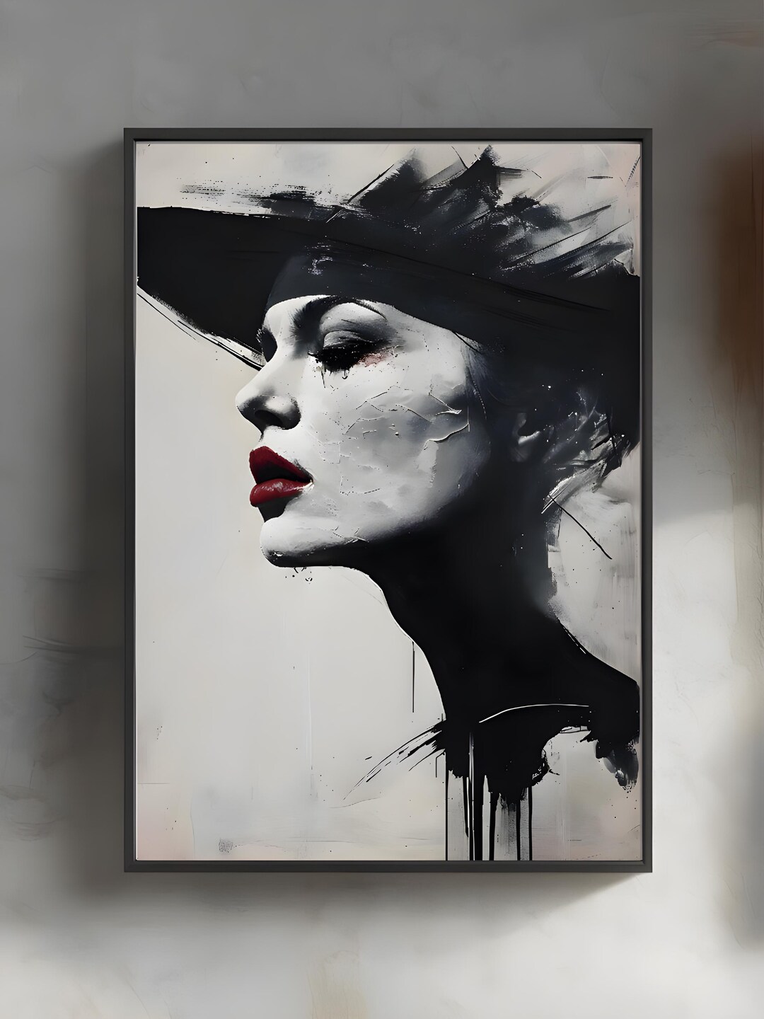 Shadow Girl Digital Poster - Dark & Mysterious Woman Wall Art - Etsy