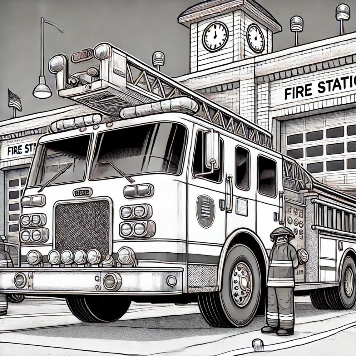 Rescue Vehicles Coloring Book - Meet the Heroes - Etsy