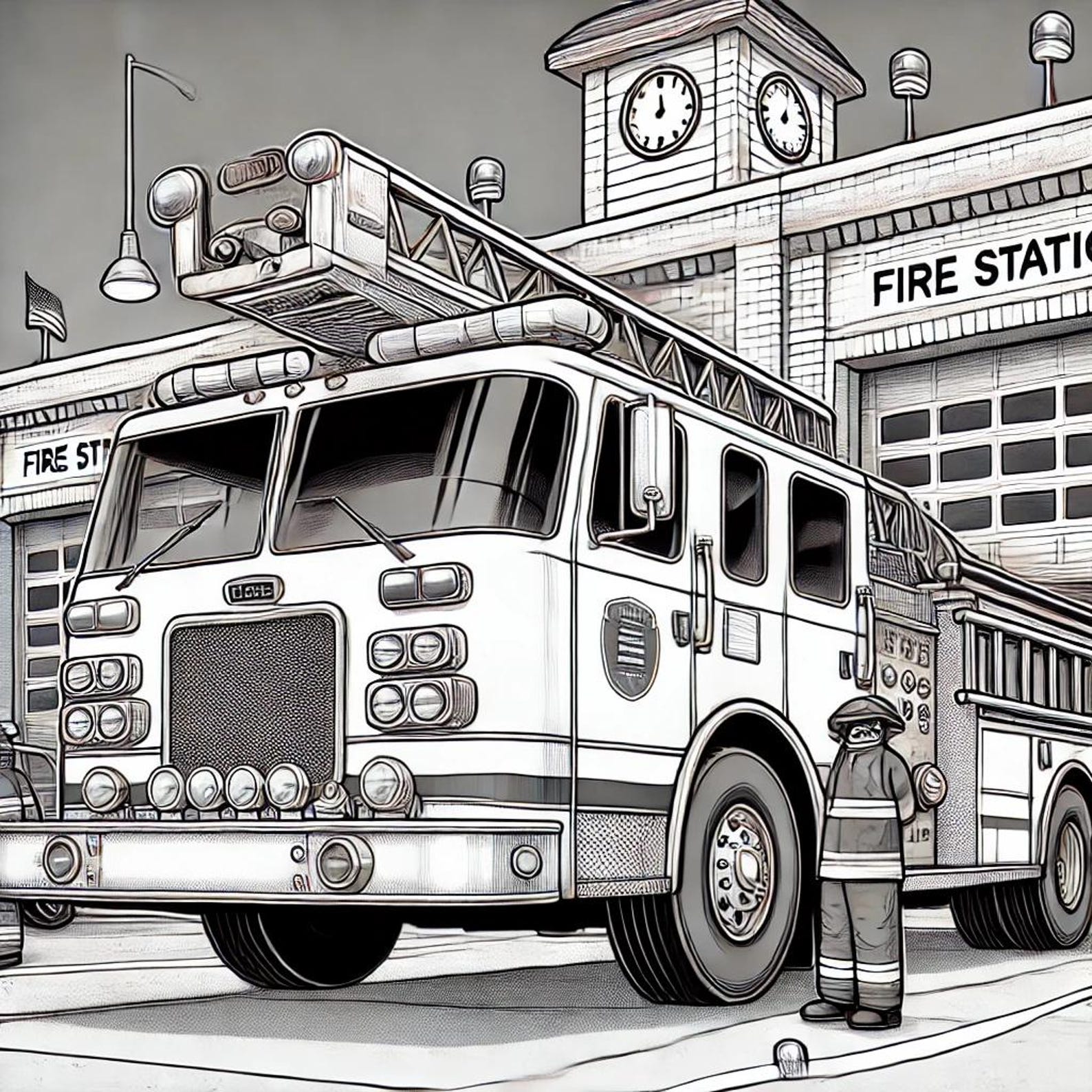 Rescue Vehicles Coloring Book - Meet the Heroes - Etsy