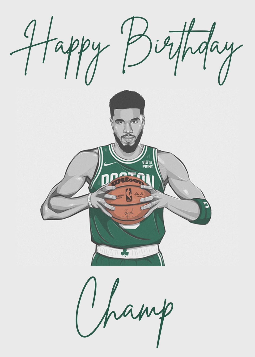 Jayson Tatum Birthday Card, Happy Birthday Champ, Printable Card, NBA ...