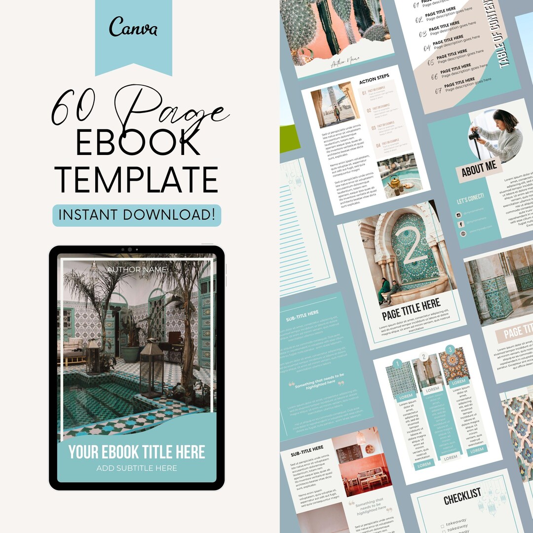 Ebook Template Canva, Editable Ebook Template, Travel Ebook Digital ...