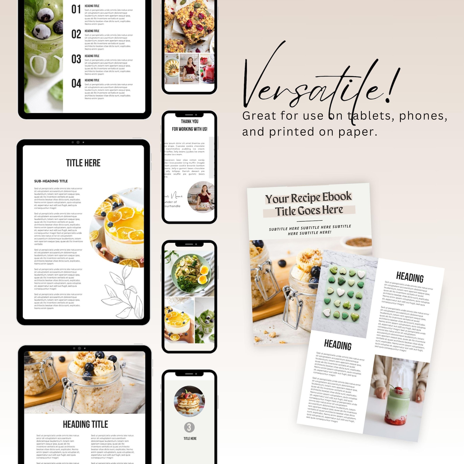 Food Blogger Bundle: Recipe Ebook Template Canva, Food Blogger ...