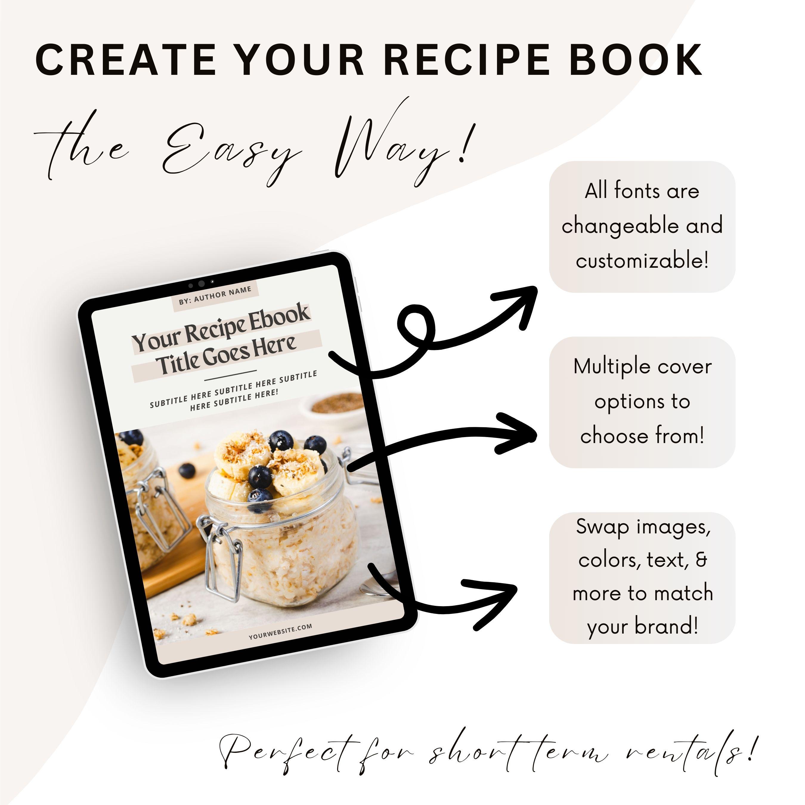 Food Blogger Bundle: Recipe Ebook Template Canva, Food Blogger ...
