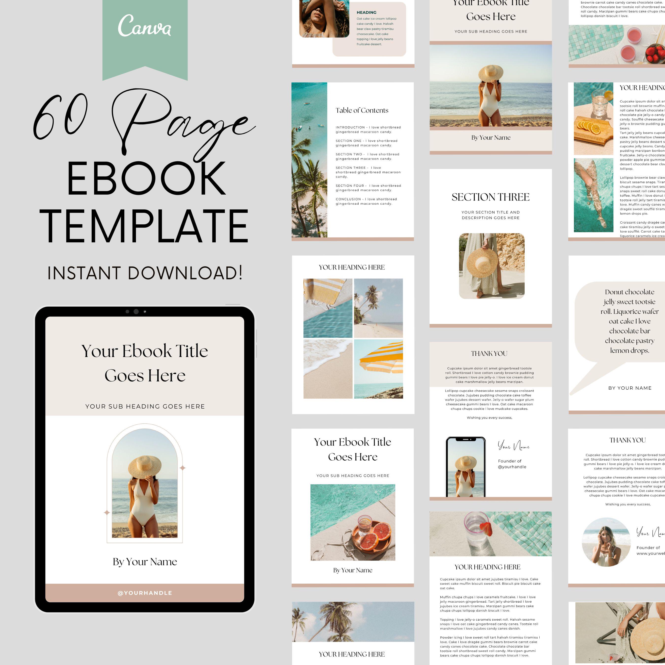 Modèle d'ebook de voyage de 60 pages Canva, modèle d'ebook modifiable ...
