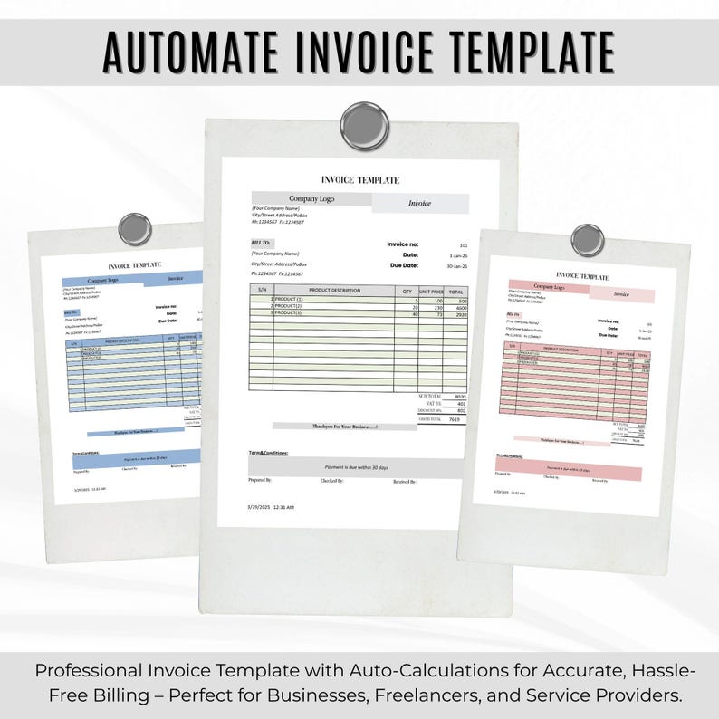 Editable Invoice Template- Blank & Free Excel Format Sample ...
