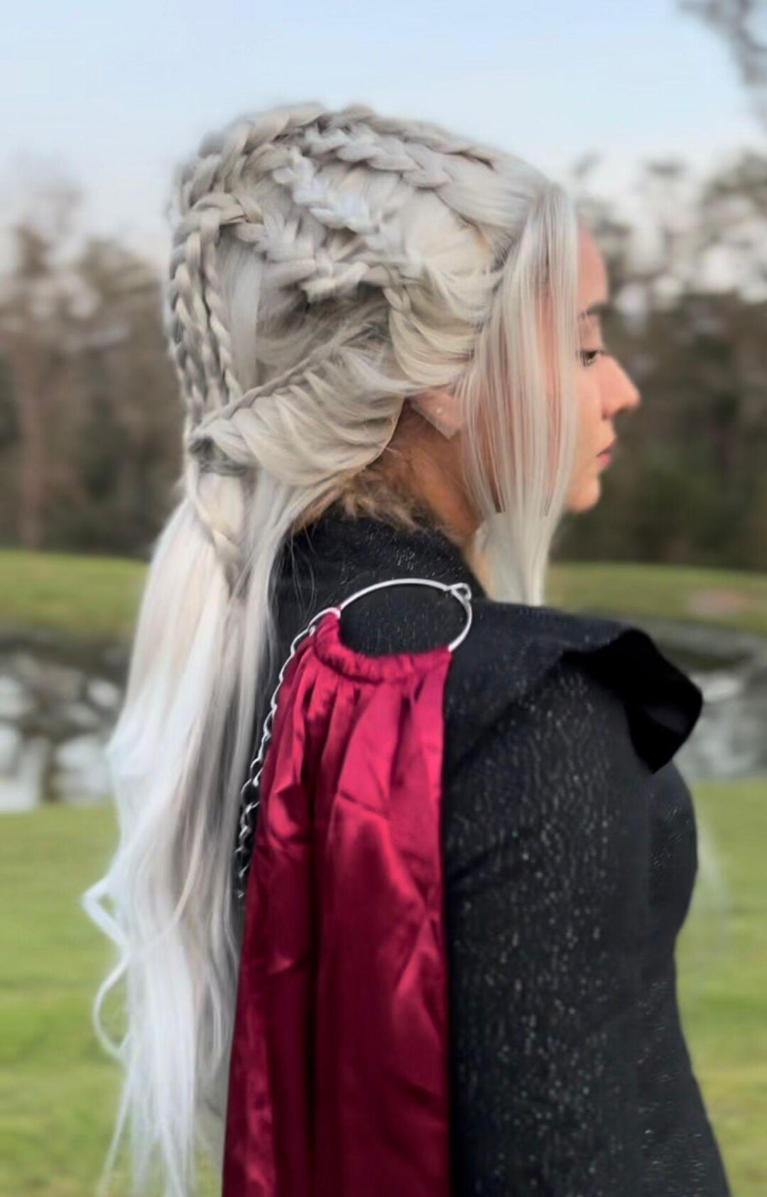 Daenerys Targaryen Wig, Last Season Style, Long White Wig, Braided Wig ...