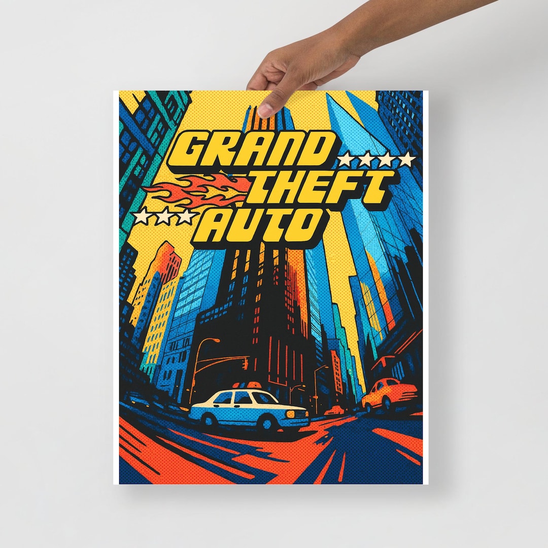 Grand Theft Auto Pop Art Poster | Premium Physical Wall Art - Etsy