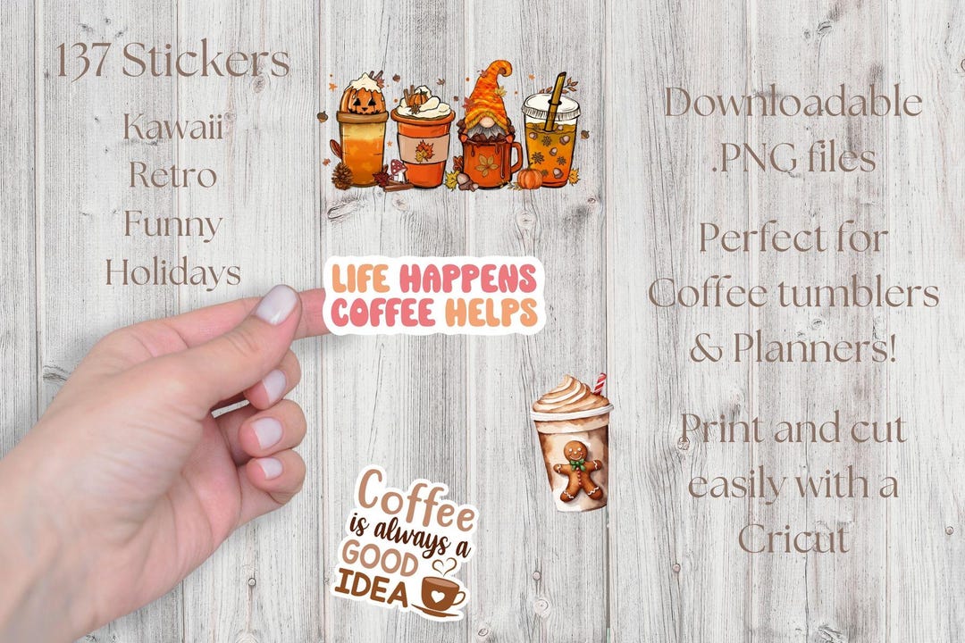 Java Joy: Ultimate Printable Coffee Theme Design Sticker Bundle ...