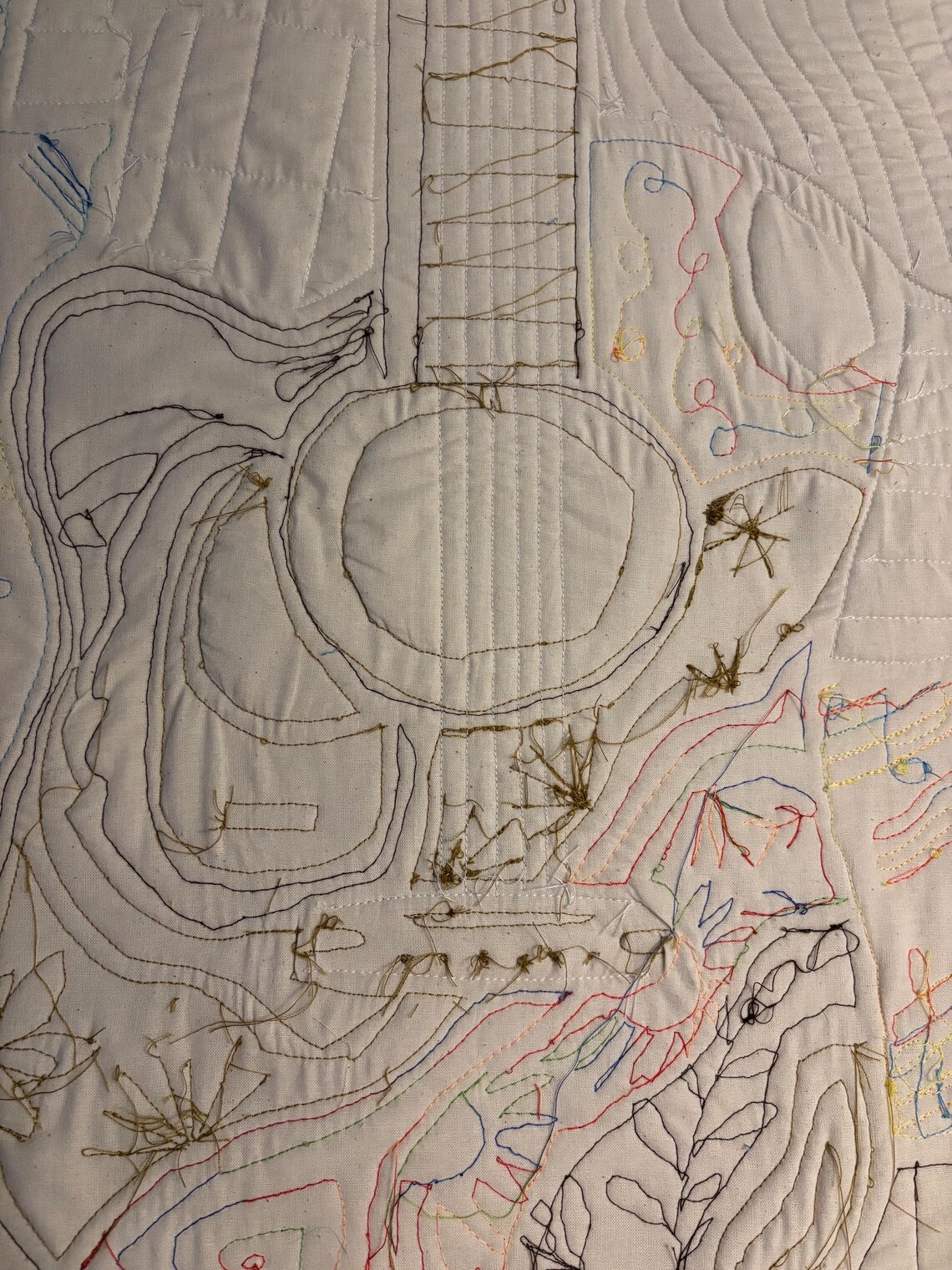 Collage Quilt Art - Hanging Wall Art Guitar - Etsy