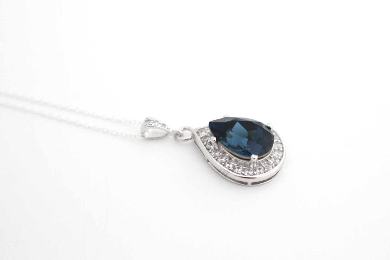 Light Blue Bridal Jewelry Blue Teardrop Necklace Bridal - Etsy