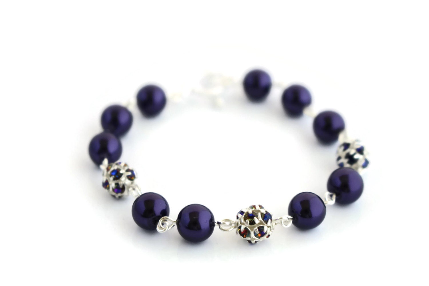 Purple Wedding Jewelry Set, Purple Bridal Jewelry Set, Pearl Bridal ...