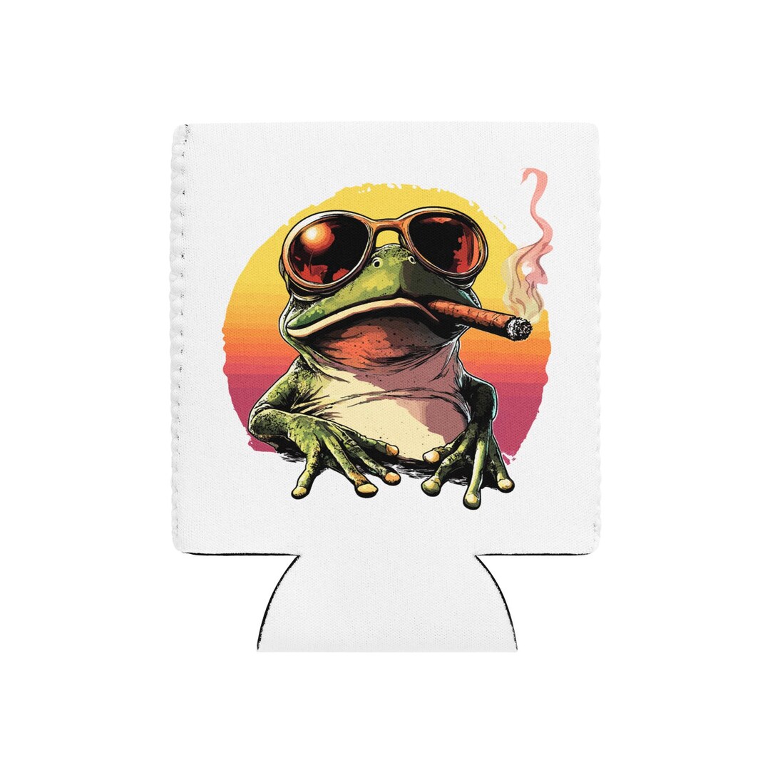 Frogman Can Cooler: Chill Frog With Cigar, Neoprene Rubber - Etsy