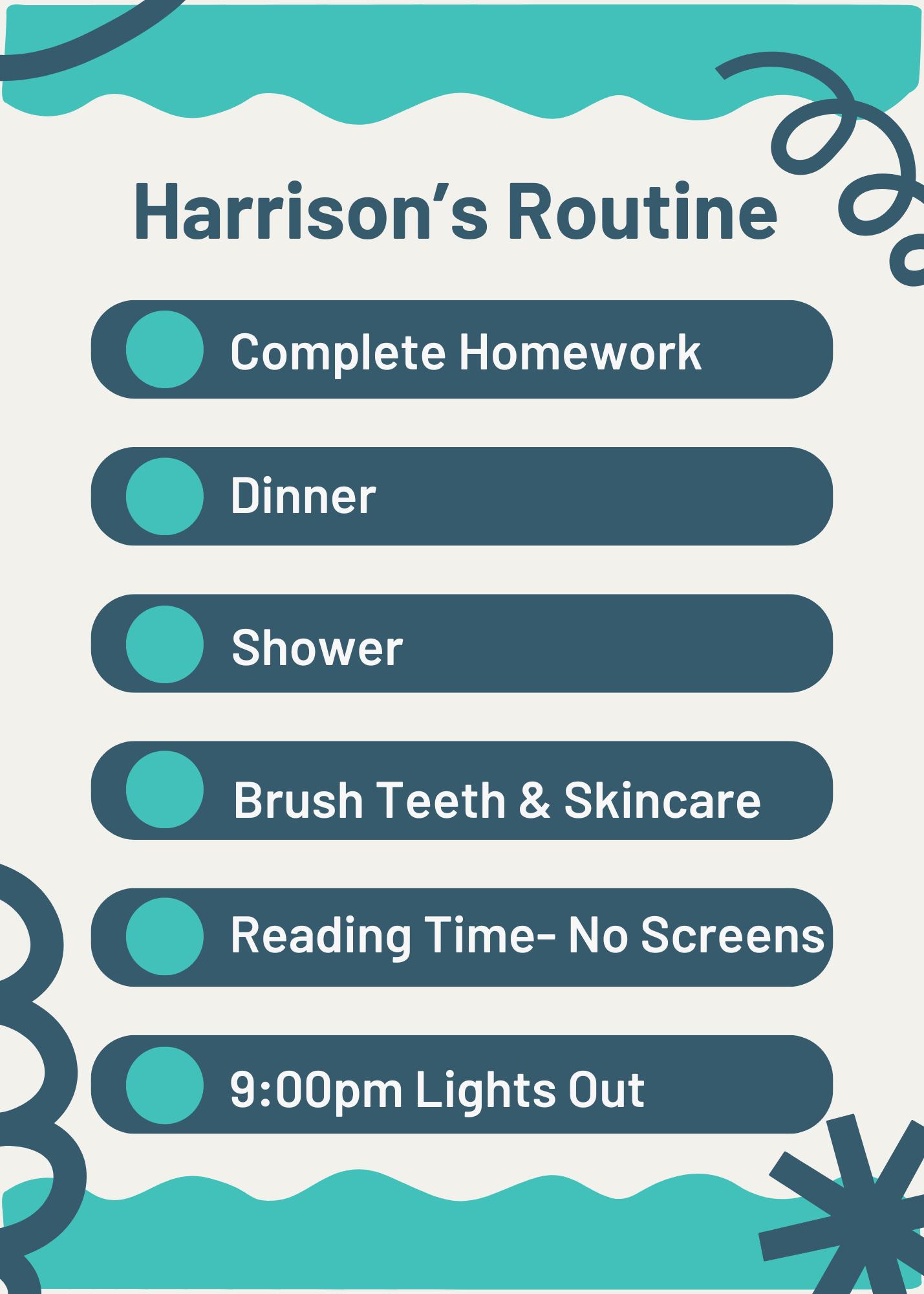 Teenage Routine Chart - Etsy