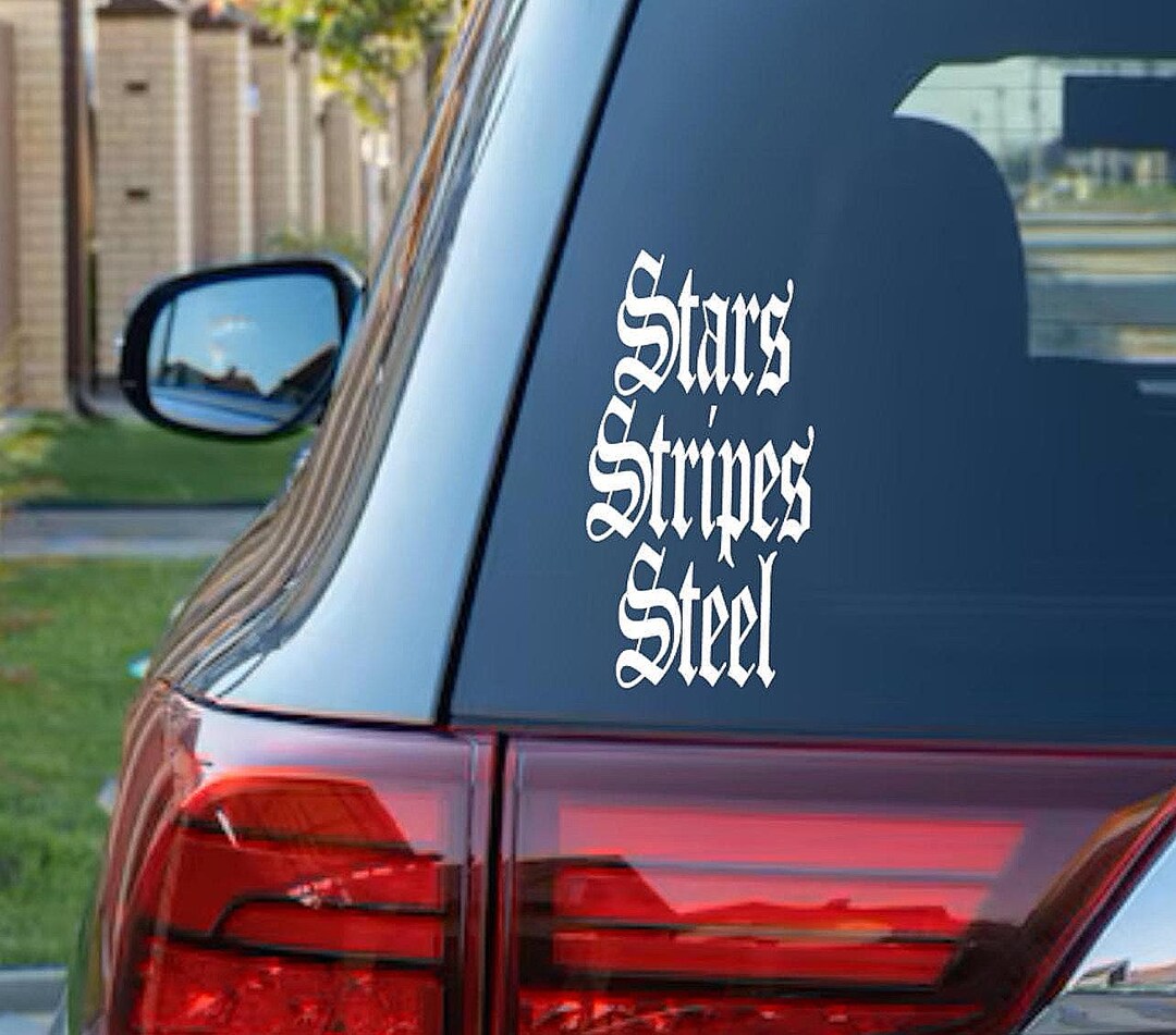 Stars Stripes Steel Decal: Patriotic Vinyl Sticker for Car, Motorcycle ...