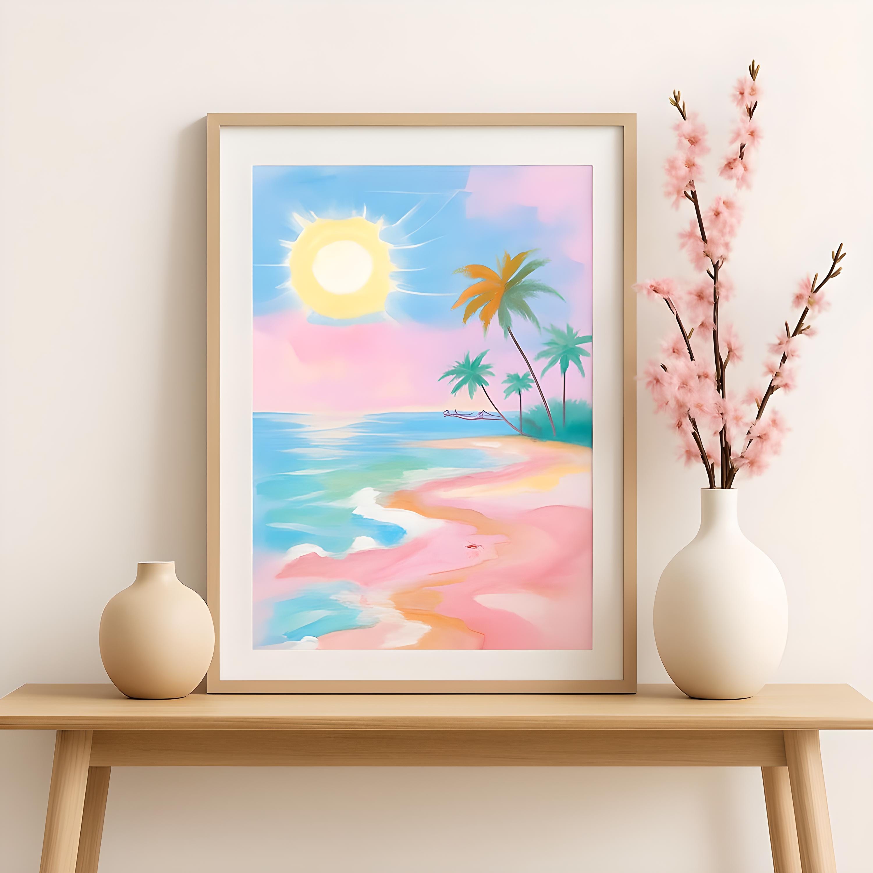 Nautical Coastal Palm Tree Ocean Digital Print | Mother's Day | Beach ...