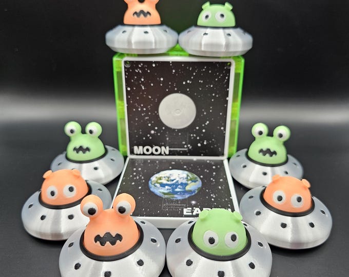 Spinning Alien UFO Clicker Fidget 3D Printed - Etsy