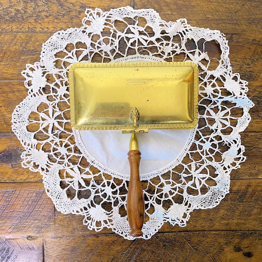 Vintage Brass Table Sweeper Crumb Catcher Lint Roller Made in Italy - Etsy