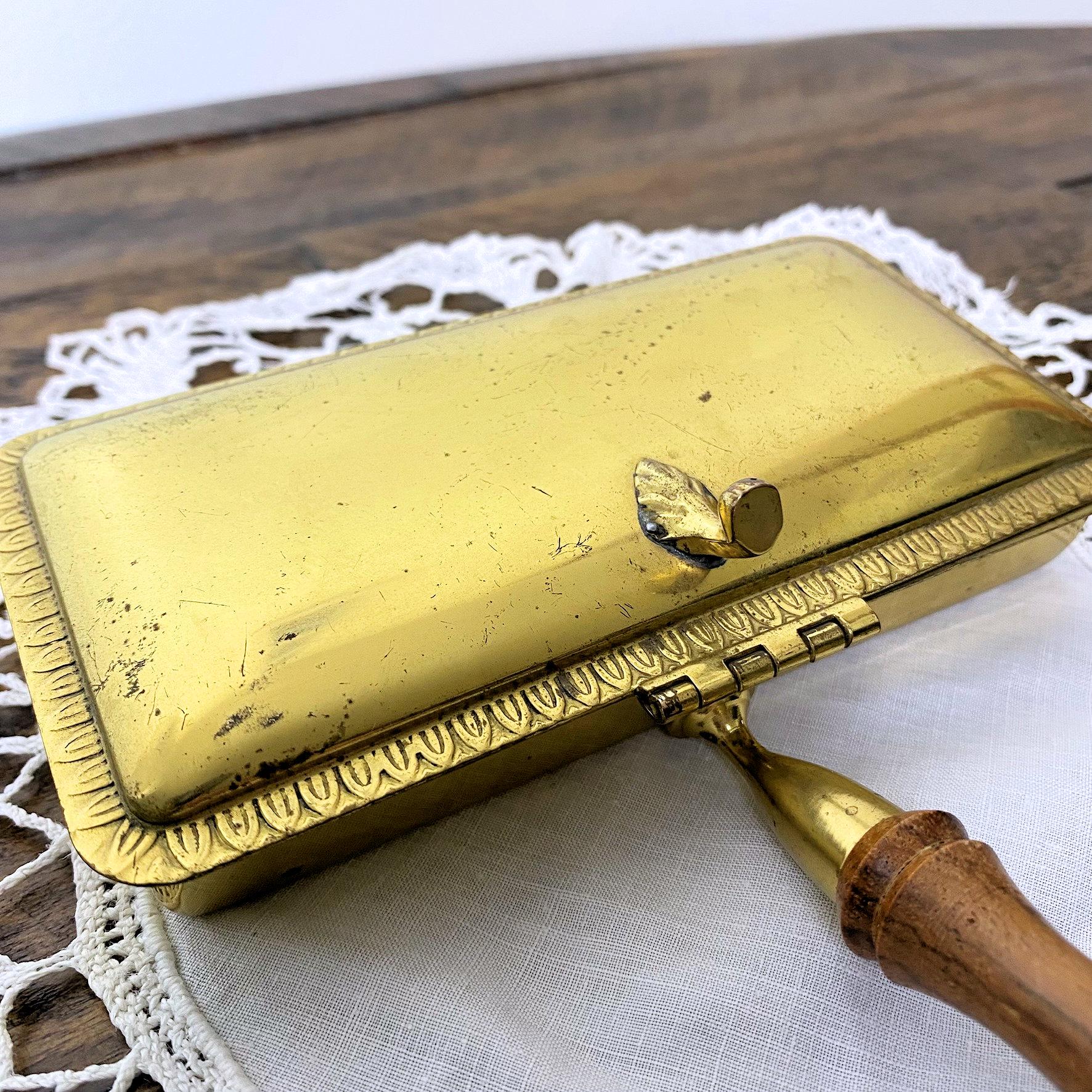 Vintage Brass Table Sweeper Crumb Catcher Lint Roller Made in Italy - Etsy